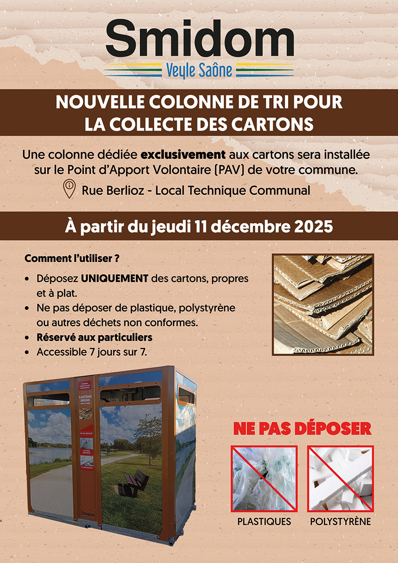 SMIDOM : Nouvelle colonne de tri pour la collecte des cartons – Commune ...